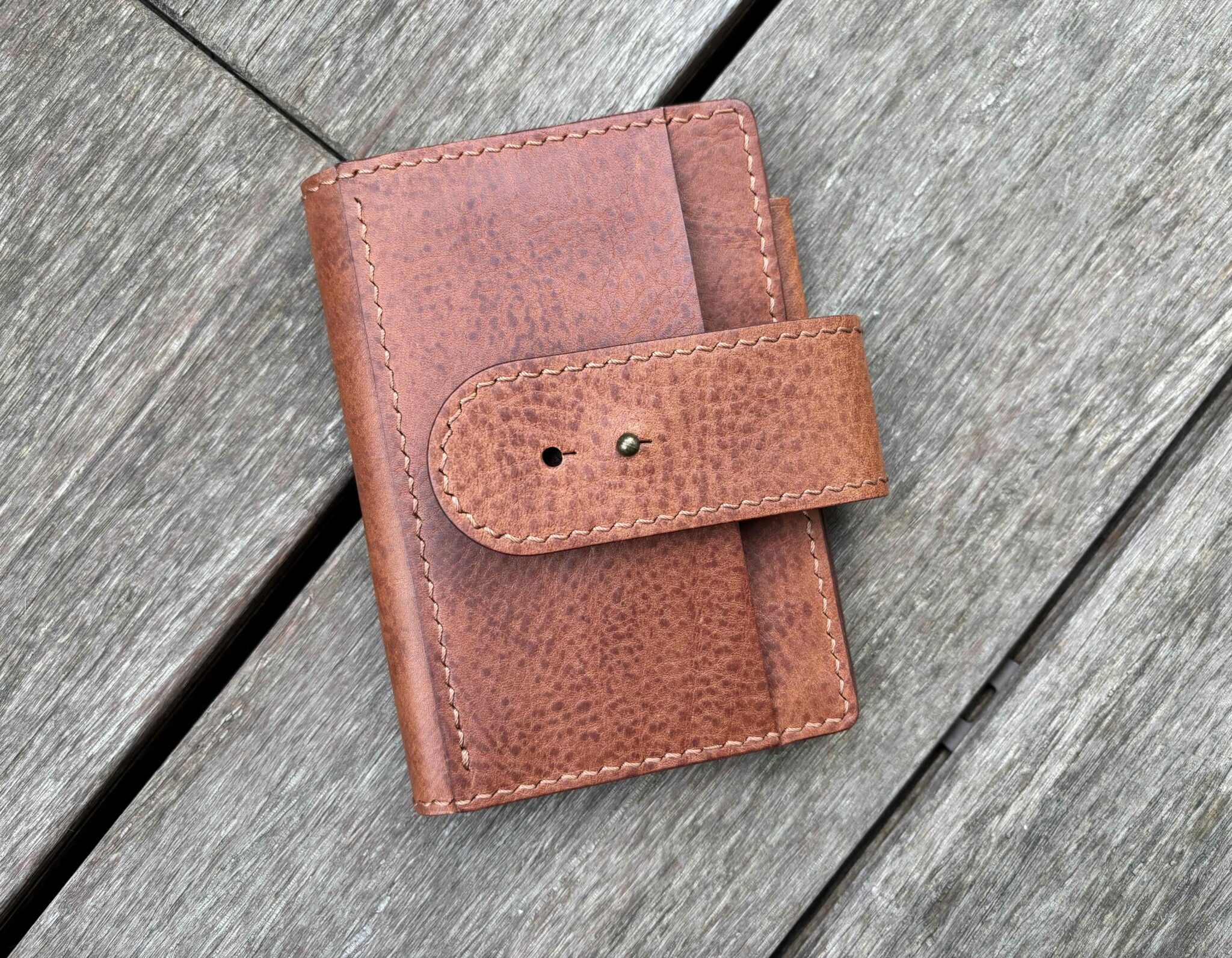 Nip & snap closure cover for Pocket & passport size – HandStitchedLeatherT